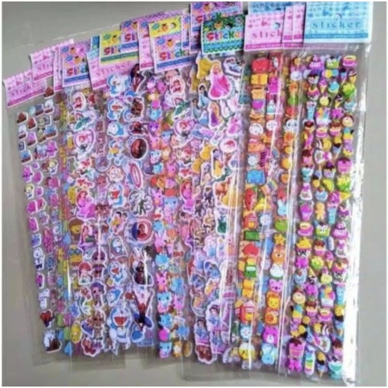 Jual 20 pcs sticker timbul panjang / stiker panjang / sticker karakter ...