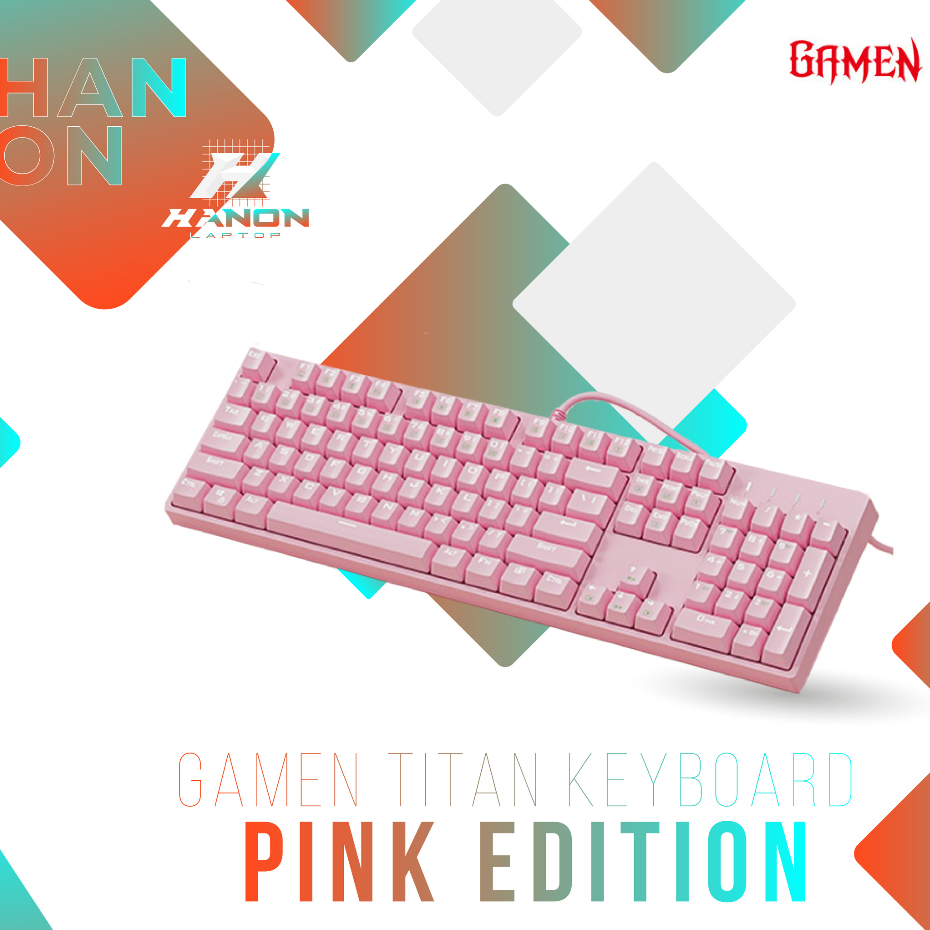 Jual Gamen Titan Mechanical Gaming Keyboard Pink Edition Gamer/Kantor ...