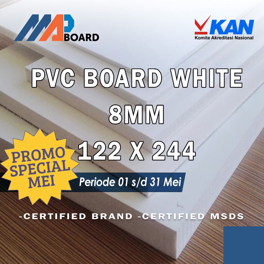 Jual PVC Board / PVC Foam Board 8mm ukuran 122 x 244 | Shopee Indonesia