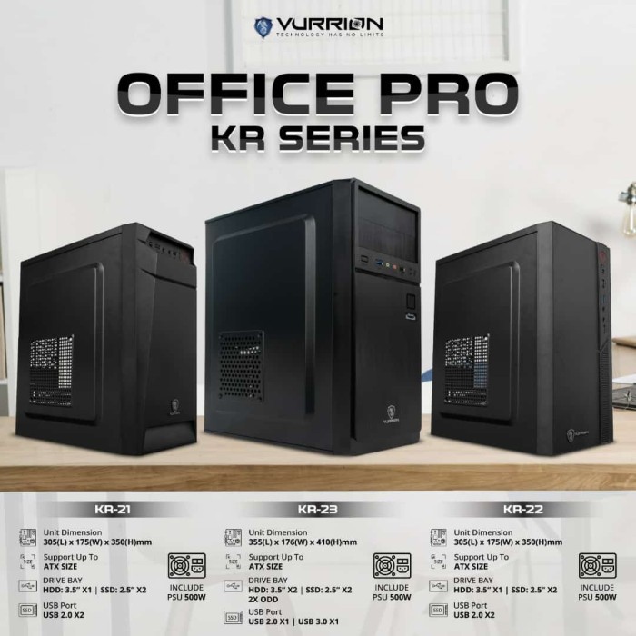 Jual CASING VURRION OFFICE PRO INCLUDE PSU 500 WATT | Shopee Indonesia