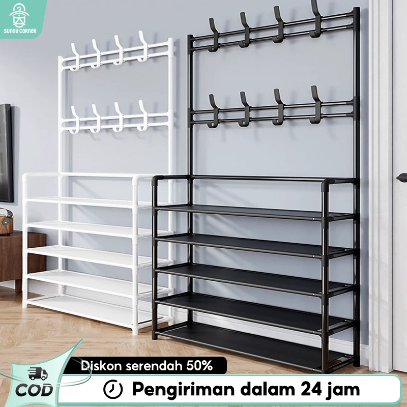 Jual Rak Gantungan Baju Rak Sepatu Penyimpanan Tempat Topi Rak Pakaian ...