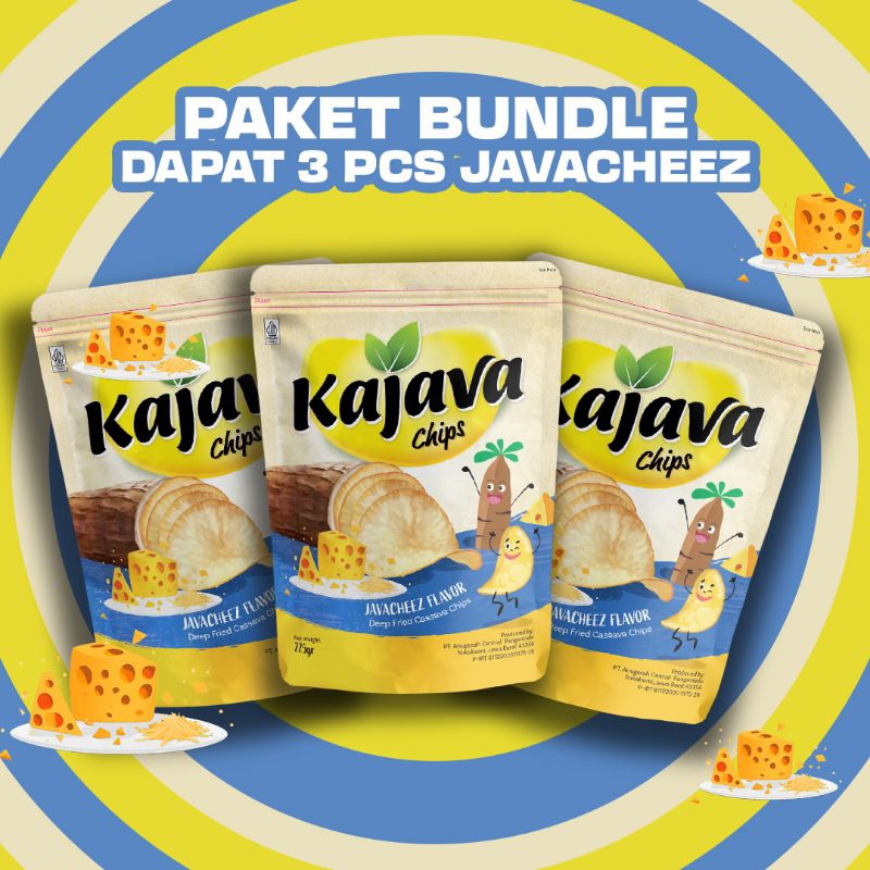 Jual [KAJAVA CHIPS PAKET BUNDLE 3 PCS] JAVACHEEZ FLAVOUR Kajava Chips Keripik Singkong Varian ...