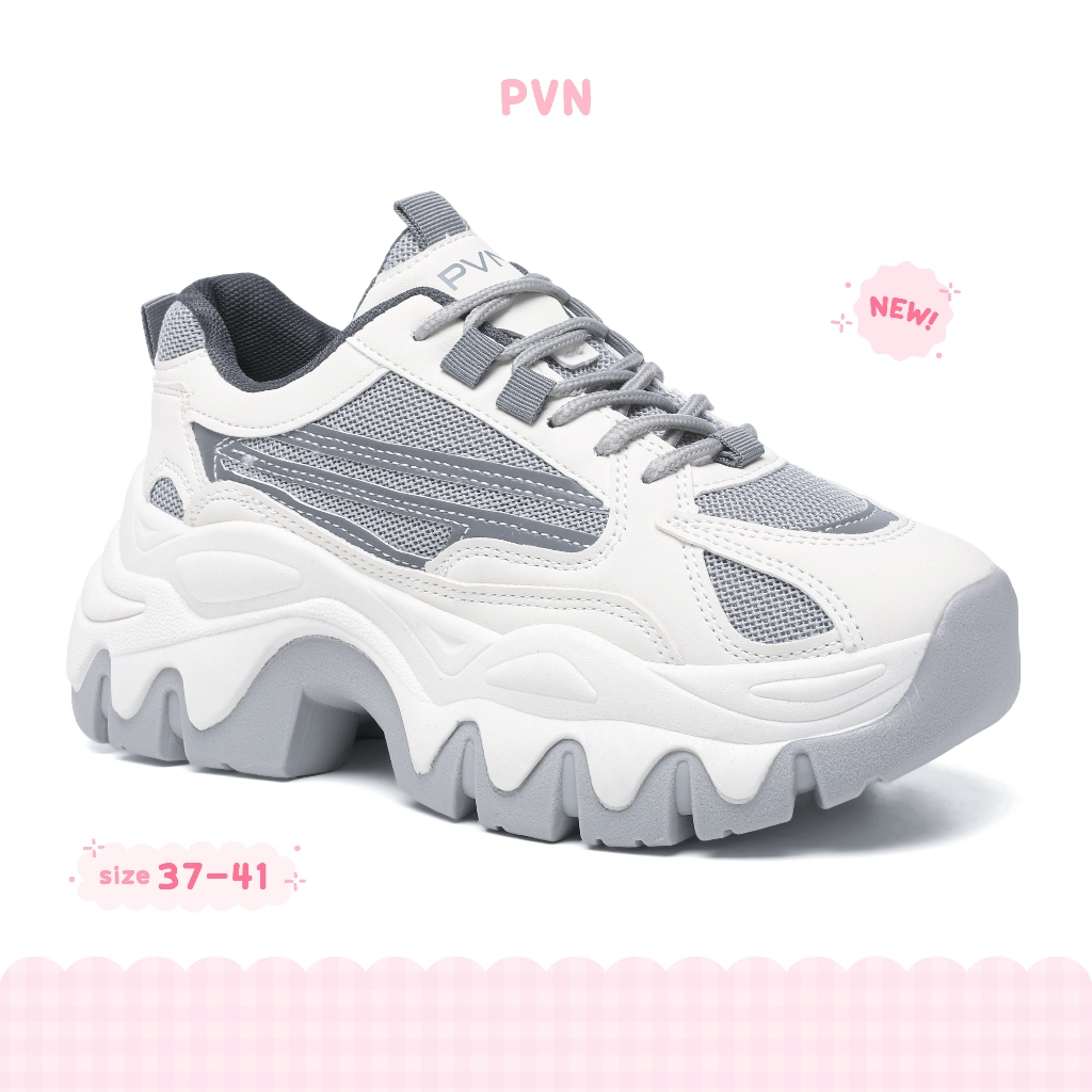 Jual PVN Taewon Sepatu Sneakers Wanita Sport Shoes Grey 663 | Shopee ...