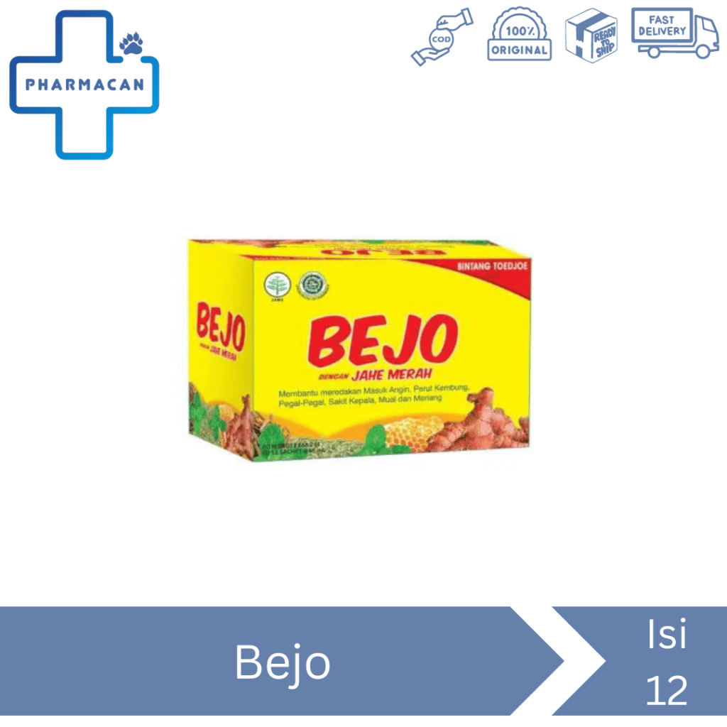 Jual Bejo Jahe Merah | Obat Herbal Pereda Masuk Angin | 1 Box isi 12 ...