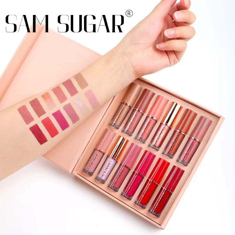 Jual SAM SUGAR Lipstik Isi 12 warna Lipstik Matte Tahan Lama Lip Matte ...