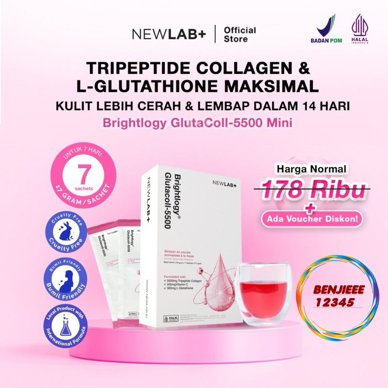 Jual NEWLAB mini GlutaColl-5500 7 SACHET minuman glutathione Brightlogy ... Jual NEWLAB mini GlutaColl-5500 7 SACHET minuman glutathione Brightlogy ...