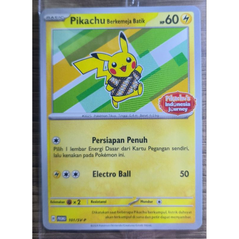 Jual Kartu Pokemon Original TCG Promo 101/SV-P Pikachu Berkemeja Batik Edisi Indonesia Journey ...