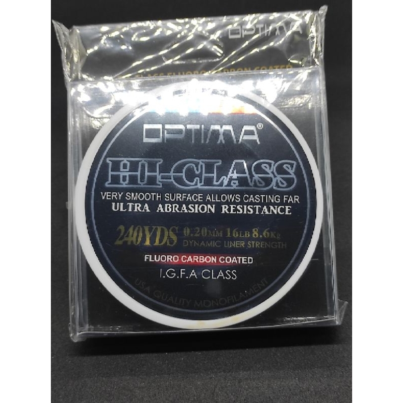 Jual Senar Pancing Optima Hi Class 240 yds-0,20 mm, lb 16 Kekuatan 8.6 ...