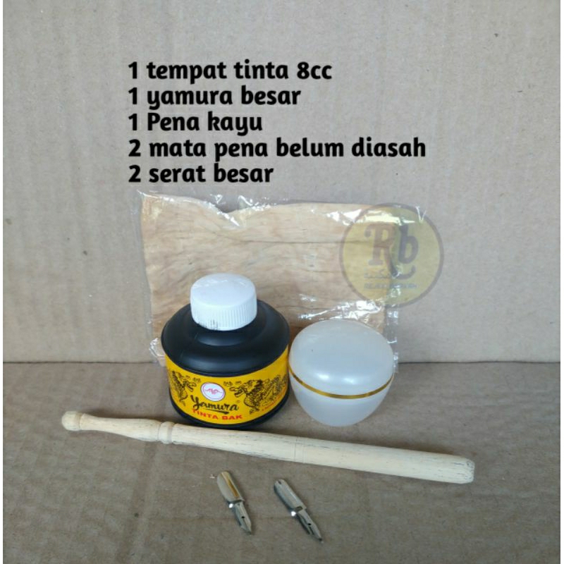 Jual 1 set paket hemat peralatan menulis lengkap Pena kayu tutul pena ...