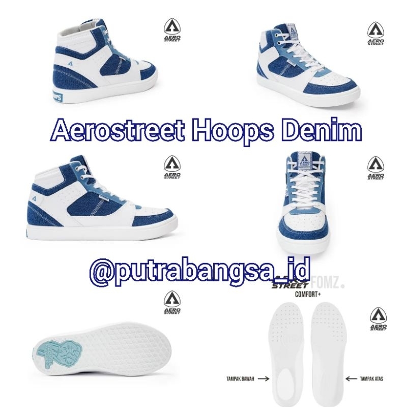 Jual Aerostreet Hoops High Denim 100% Original // Shinchan Tahilalats ...