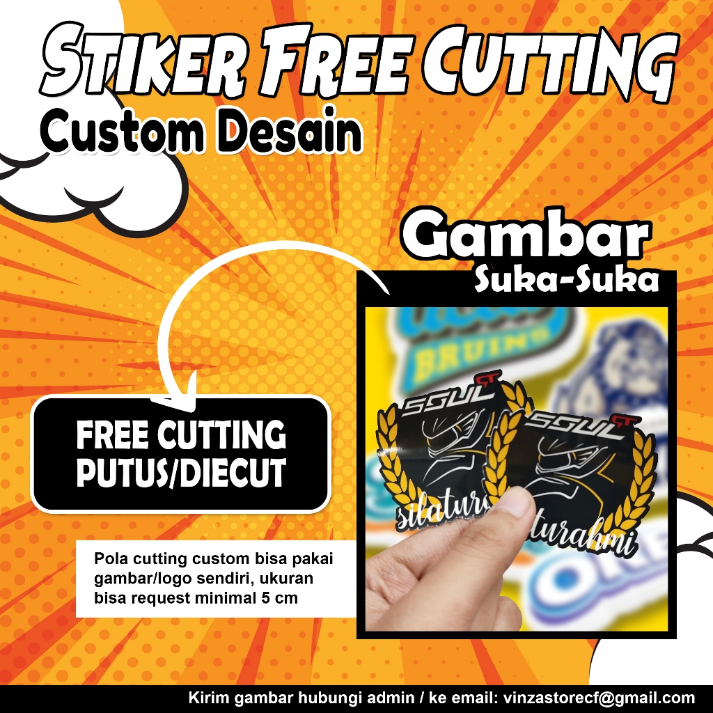 Jual CETAK STIKER FREE CUTTING PUTUS BAHAN VINYL ANTI AIR LANGSUNG ...