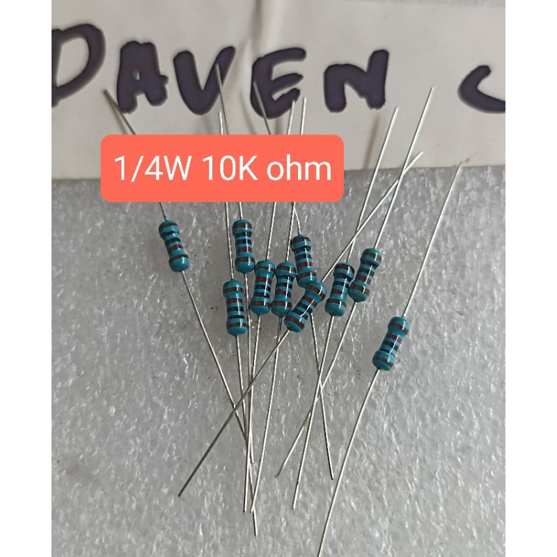 Jual 10BUAH RESISTOR 1/4W 10K OHM SEPEREMPAT WATT 10KOHM 0.25WATT 10k ohm 1/4 WATT | Shopee ...