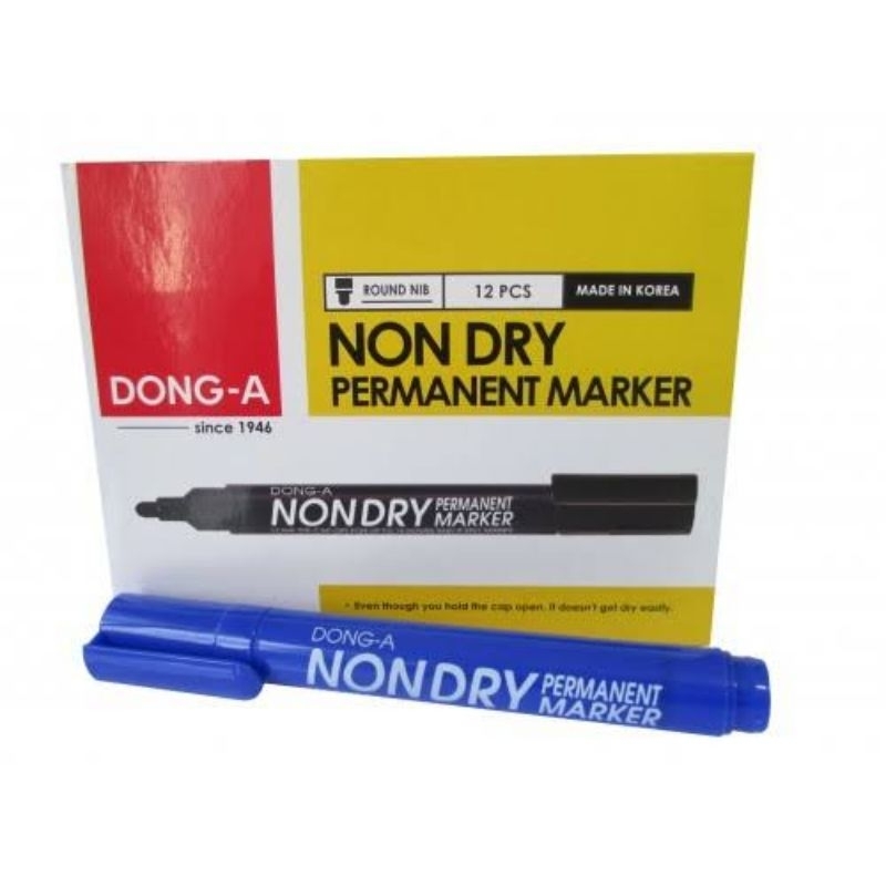 Jual Spidol Dong-A Non Dry Permanent Marker Isi 12 Pcs | Shopee Indonesia