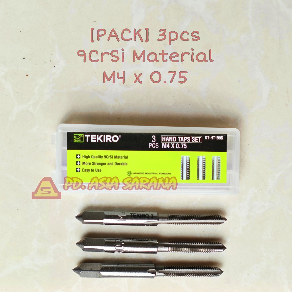 Jual [PACK] Mata Hand Tap M4x0.75mm Set TEKIRO GT-HT1995 Handtap Alat M4 x 0.75 | Shopee Indonesia