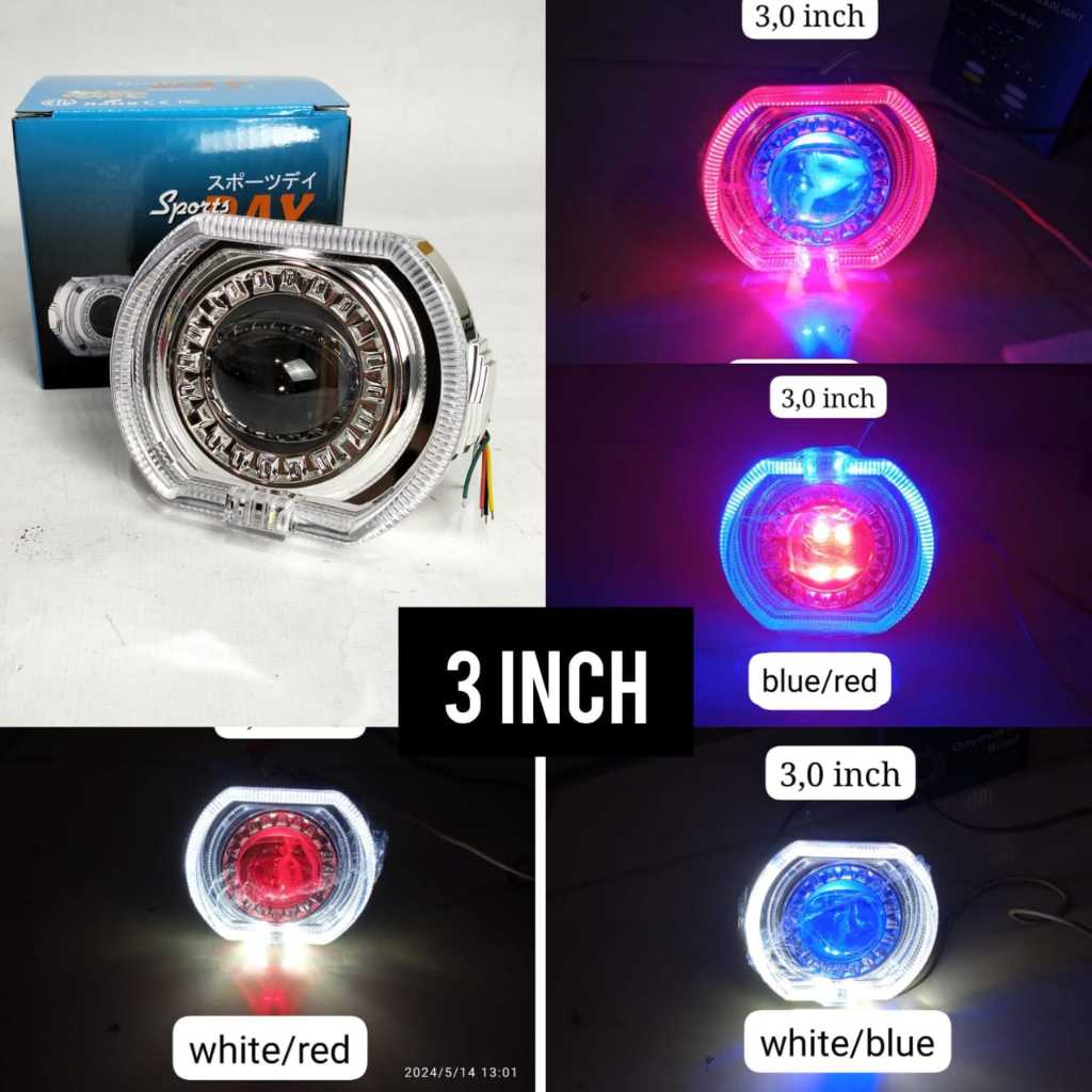 Jual Lampu tembak Biled Projie 4 LED 8D Plus Shroud 4.5 inch Projie ...