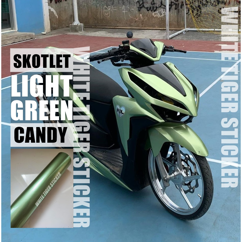 Jual SKOTLET STIKER MOTOR LIGHT GREEN CANDY SKOTLET MILENIUM JADE ...