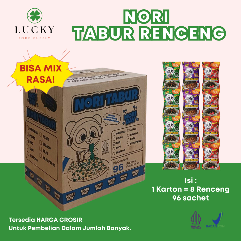 Jual NORIDAY - Nori Tabur Rumput Laut Panggang 5g ( 1 Karton/Box ...