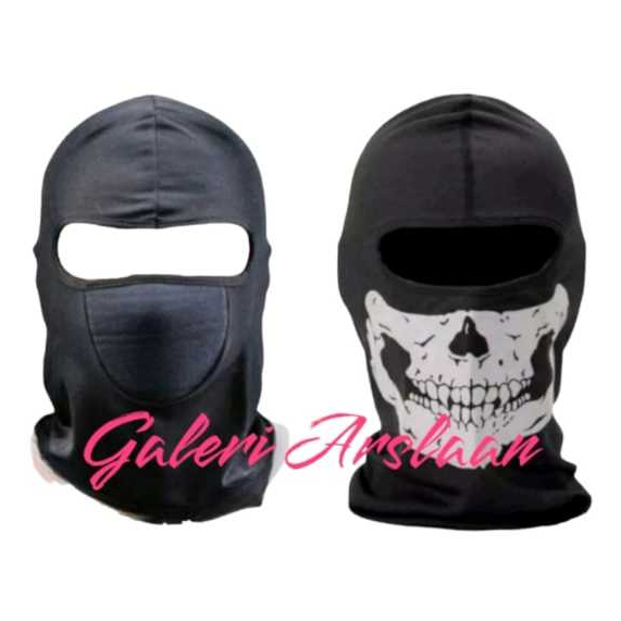 Jual BalacLAva MUrah Topeng Ninja TengkoraK DAn Hitam Polos kain Tebal ...