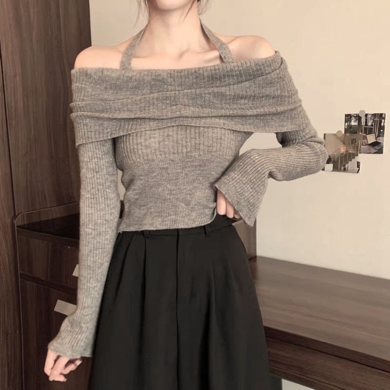 Jual AJW Atasan Wanita Sabrina Cutt Off Tali Leher Knit Premium XEG ...