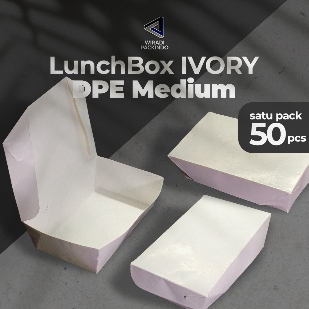 Jual Lunch Box White Paper M - Lunch Box Kertas Putih M - Food Grade ...