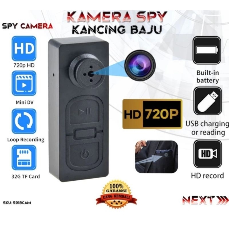 Jual Kamera kancing baju Kualitas HD/ spy camera rechargeable | Shopee ...