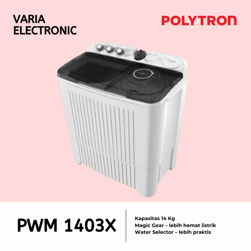 Jual Mesin Cuci POLYTRON PWM-1403X / PWM1403X Kapasitas 14 Kg | Shopee ...