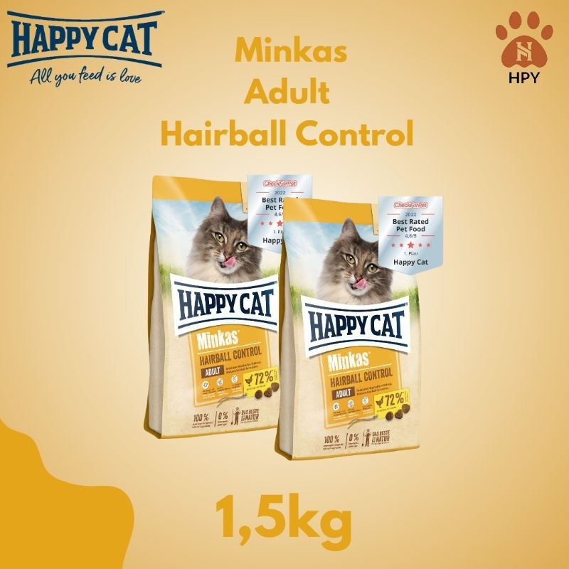 Jual Happy Cat Minkas Hairball Control Adult 1.5 Kg Makanan Kucing ...