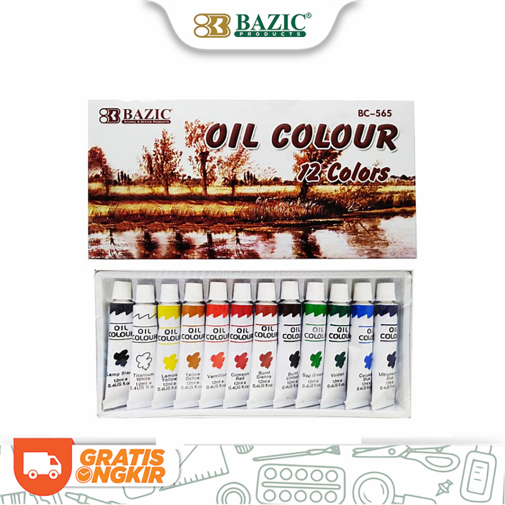 Jual Bazic Oil Colour 12 Colors - Cat Minyak Isi 12 Warna | Shopee ...