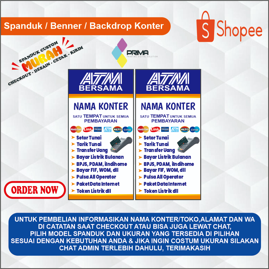 Jual SPANDUK BANNER TARIK TUNAI BELI 1 PAKET DAPAT 2 BANNER PROMOSI ...