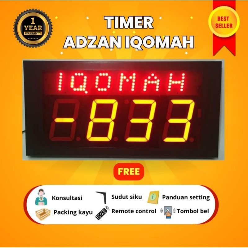 Jual TERLARIS Jam Masjid Digital Timer Adzan Azan Iqomah Murah Garansi ...