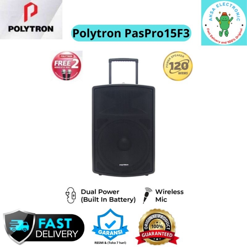 Jual POLYTRON PASPRO15F3 SPEAKER TROLLY WIRLESS MIC | Shopee Indonesia
