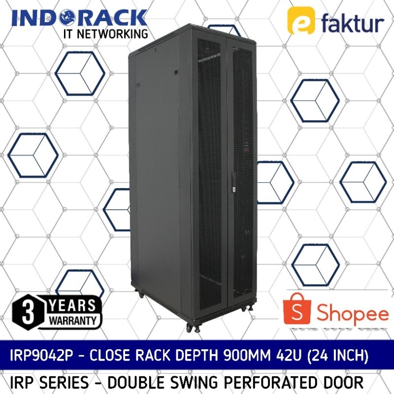 Jual IRP9042P Close Rack 24 Inch INDORACK Rak Server 42U Depth 900mm ...
