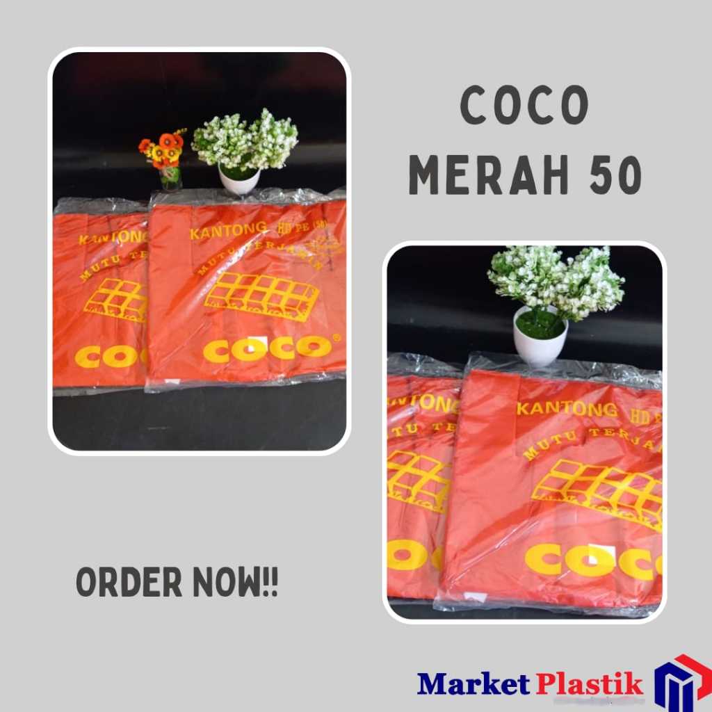 Jual Kantong Plastik/Kantong Kresek/HD/Coco Merah 50 1000gram | Shopee ...