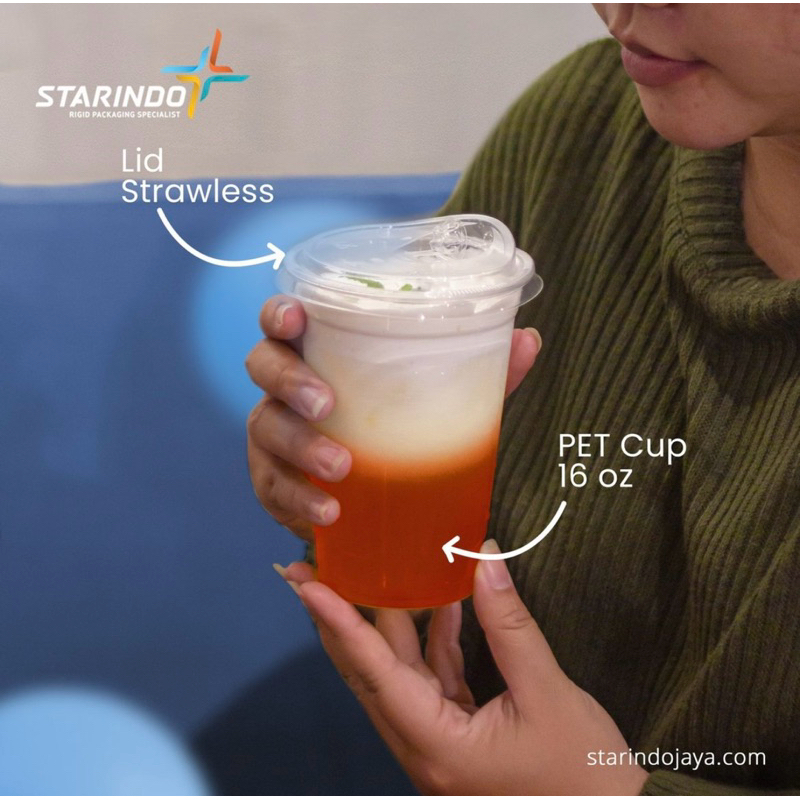 Jual Gelas Cup PET Starindo 16oz Datar | Gelas Plastik PET | Shopee ...