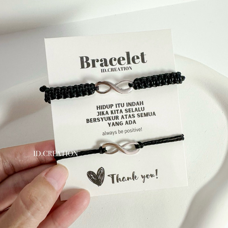 Jual Gelang Infinity Couple Bracelet Tali Anyam Hitam Persahabatan ...