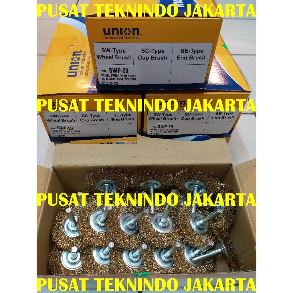 Jual Sikat bor piring kawat kuningan UNION SWP-20 / SWP20 2" 50MM Wheel ...
