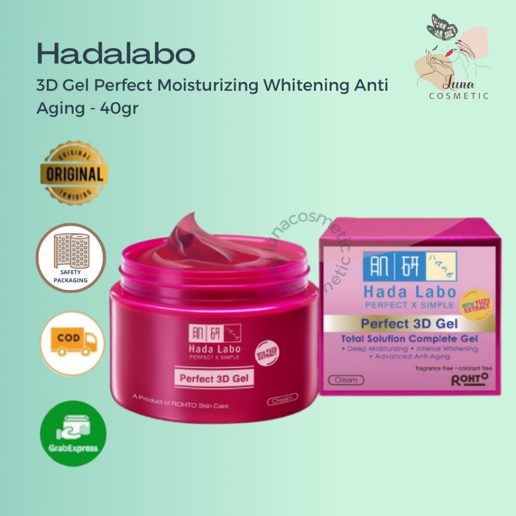 Jual Hadalabo 3D Gel Perfect Moisturizing Whitening Anti Aging - 40gr | Shopee Indonesia
