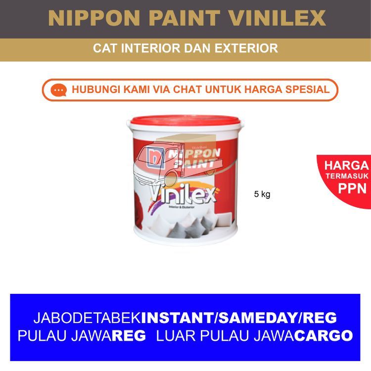Jual Nippon Paint Vinilex Kembang 5kg 5 kg Cat Exterior Interior | Shopee Indonesia