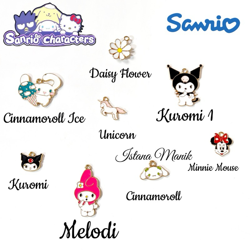 Jual Mote Charm Enamel Alloy Liontin Labubu Sanrio Kuromi Cinnamoroll ...