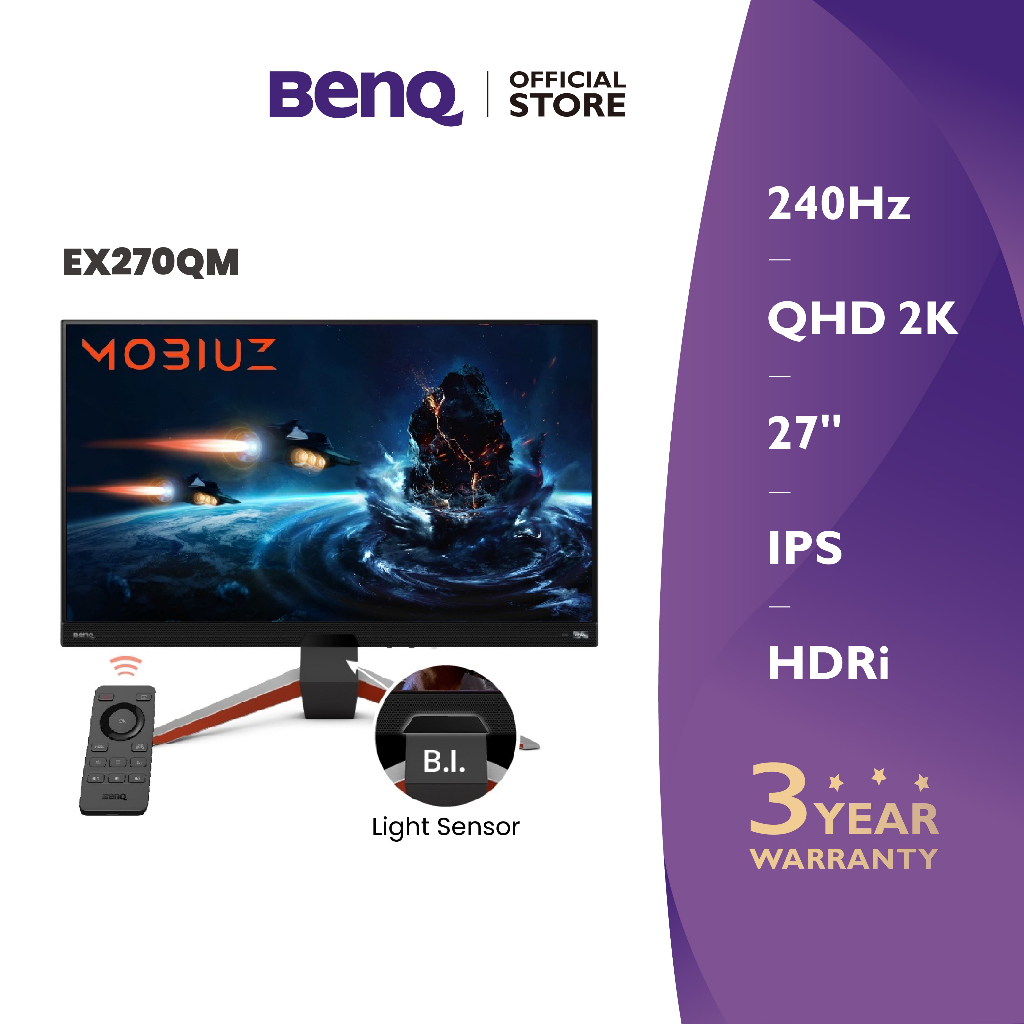 Jual BenQ MOBIUZ EX270QM 27” 1ms 240Hz QHD Gaming Monitor | Shopee ...