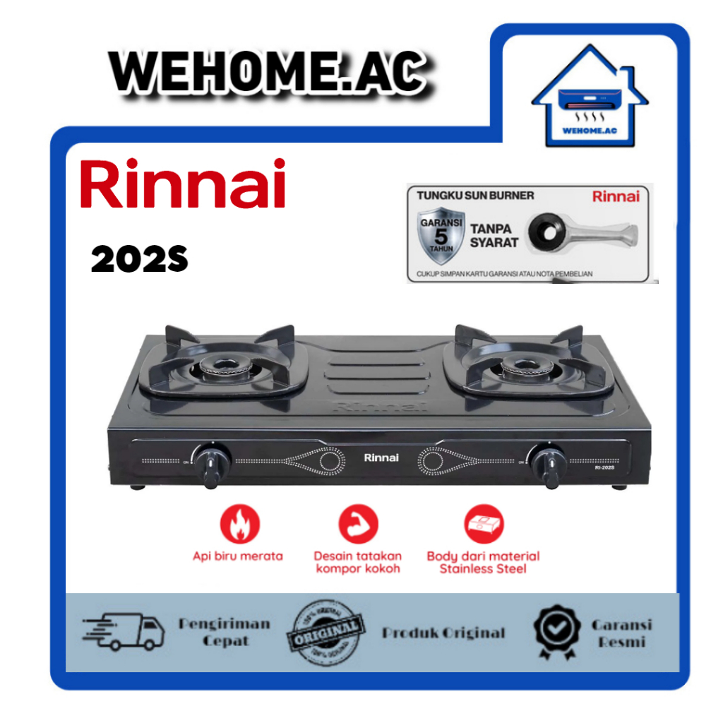 Jual Kompor Rinnai 2 Tungku Rinnai 202S Kompor Dua Tungku | Shopee Indonesia