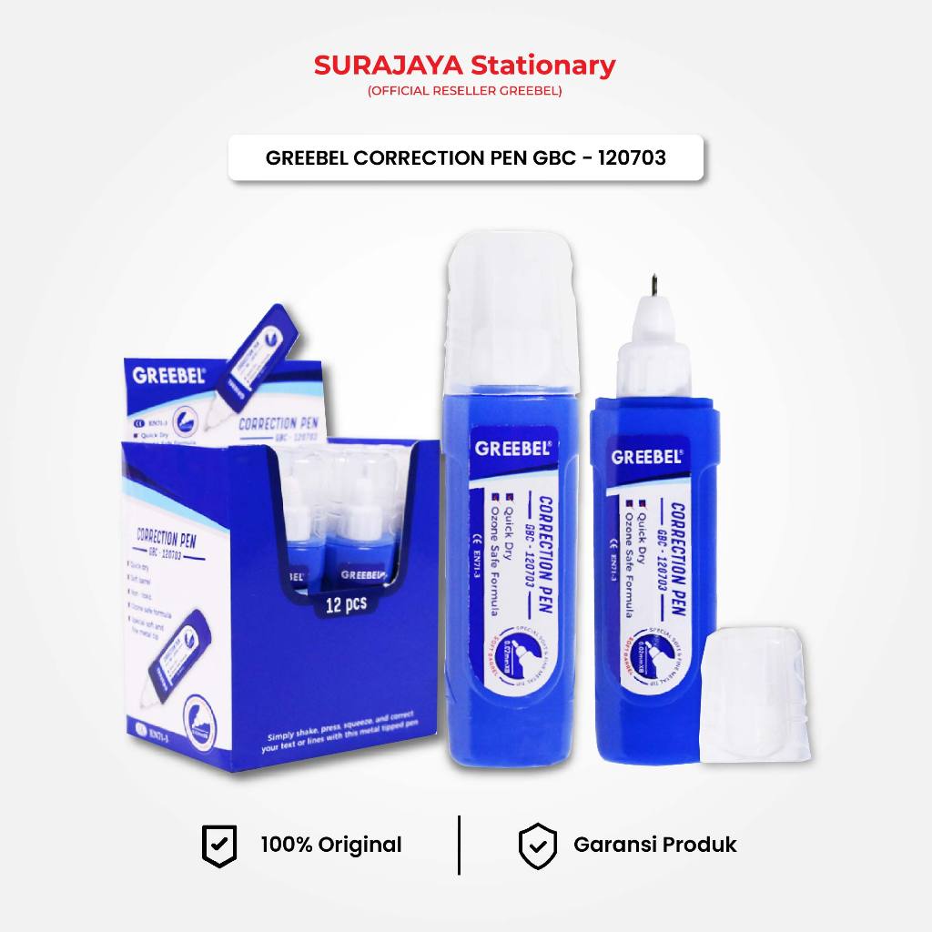 Jual Correction Pen Tip Ex Cair Penghapus Pulpen Tipex GREEBEL ...