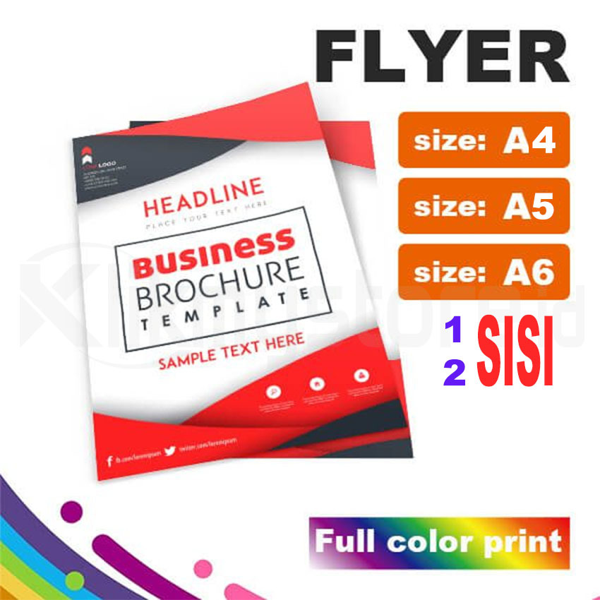 Jual Print Flyer Brosur Iklan Kertas A4 A5 A6 Cetak Full Color 1 2 Sisi ...