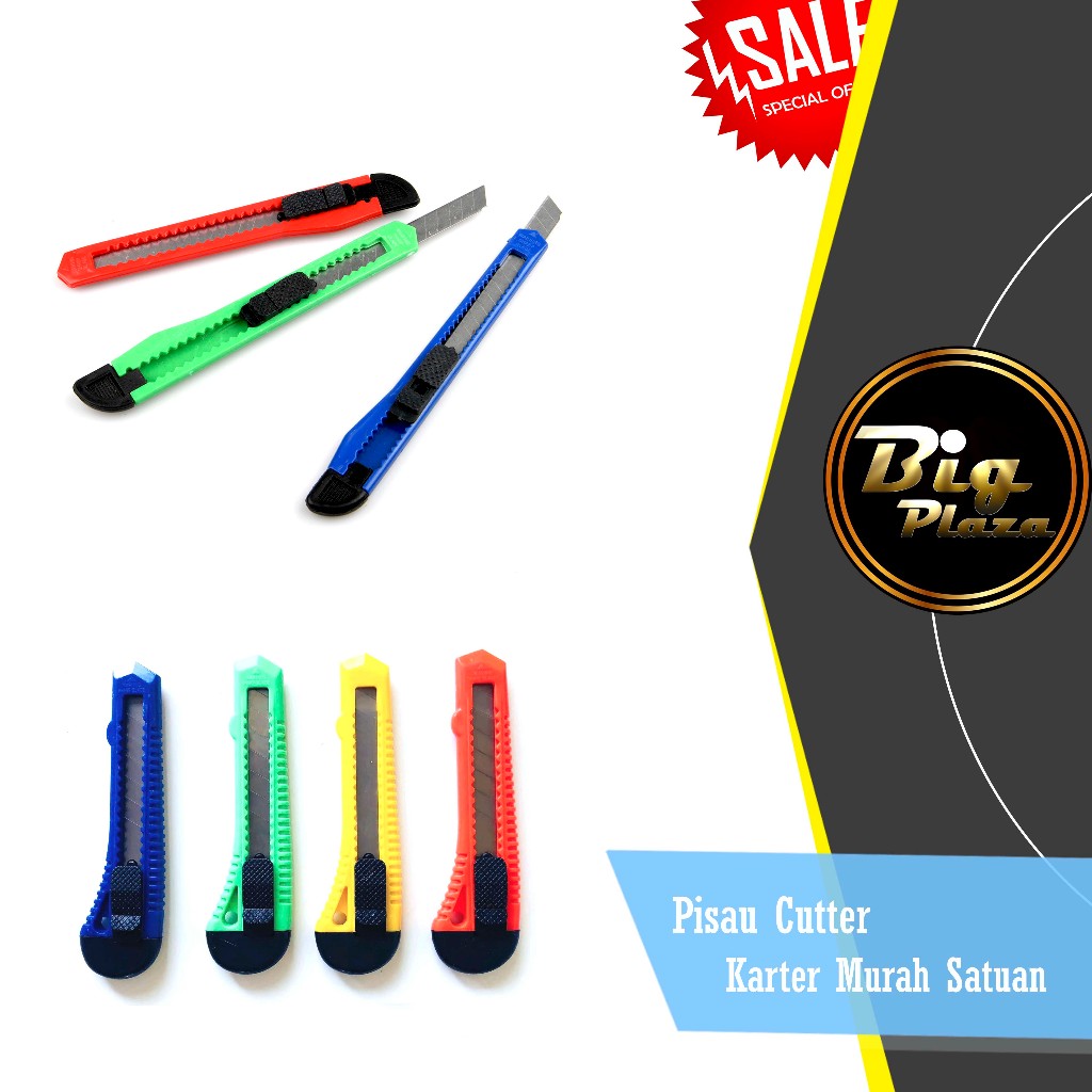 Jual Pisau Cutter Karter Murah Satuan Ecer Pisau Kater Besar Kecil A073 ...
