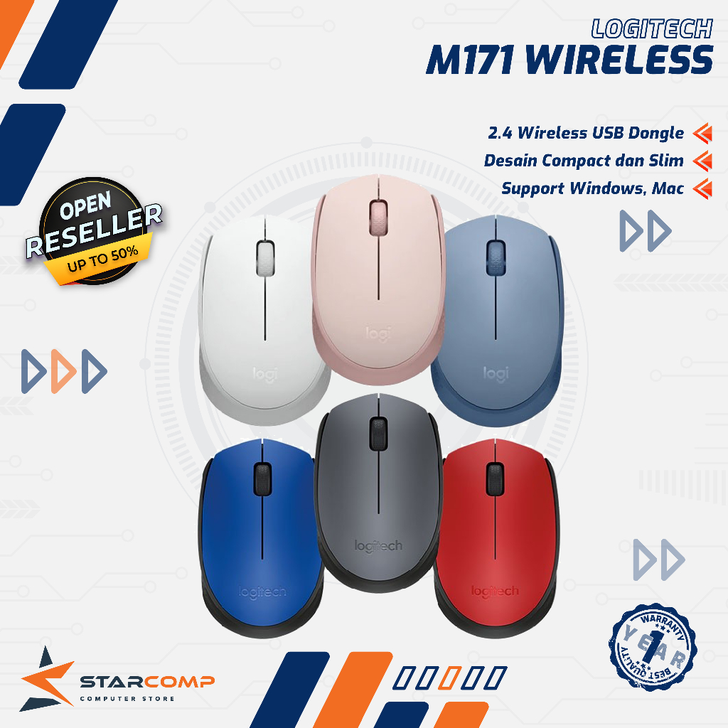 Jual Logitech M171 Mouse Wireless USB Dongle 2.4Ghz Compact Desain | Shopee Indonesia