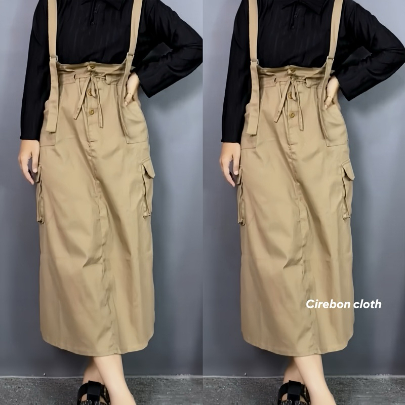 Jual Cirebon Cloth - Kaylee Overall Rok Japan Drill Jumpsuit Wanita Rok ...