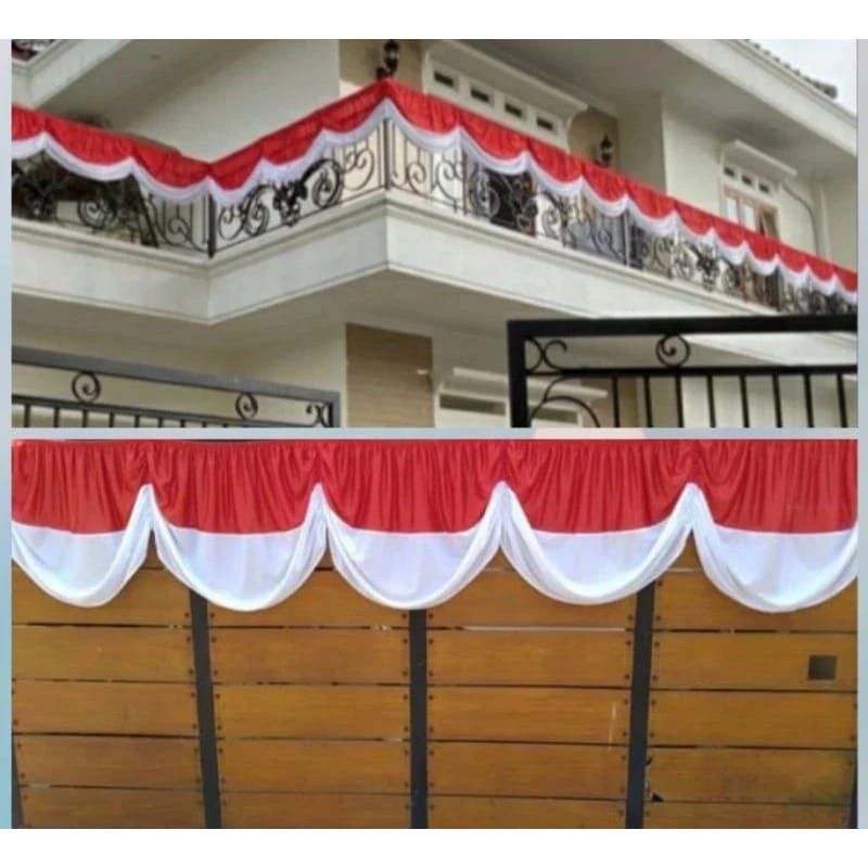 Jual Bendera Background Karet cantik 5 Gelombang merah putih panjang | Shopee Indonesia