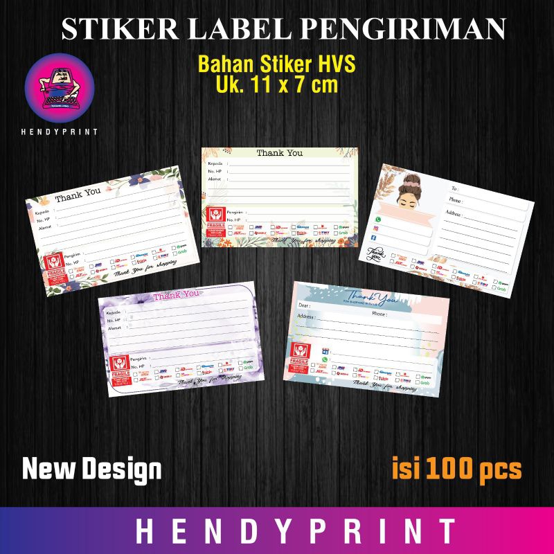 Jual stiker label pengiriman paket /stiker pengiriman olshop / stiker ...