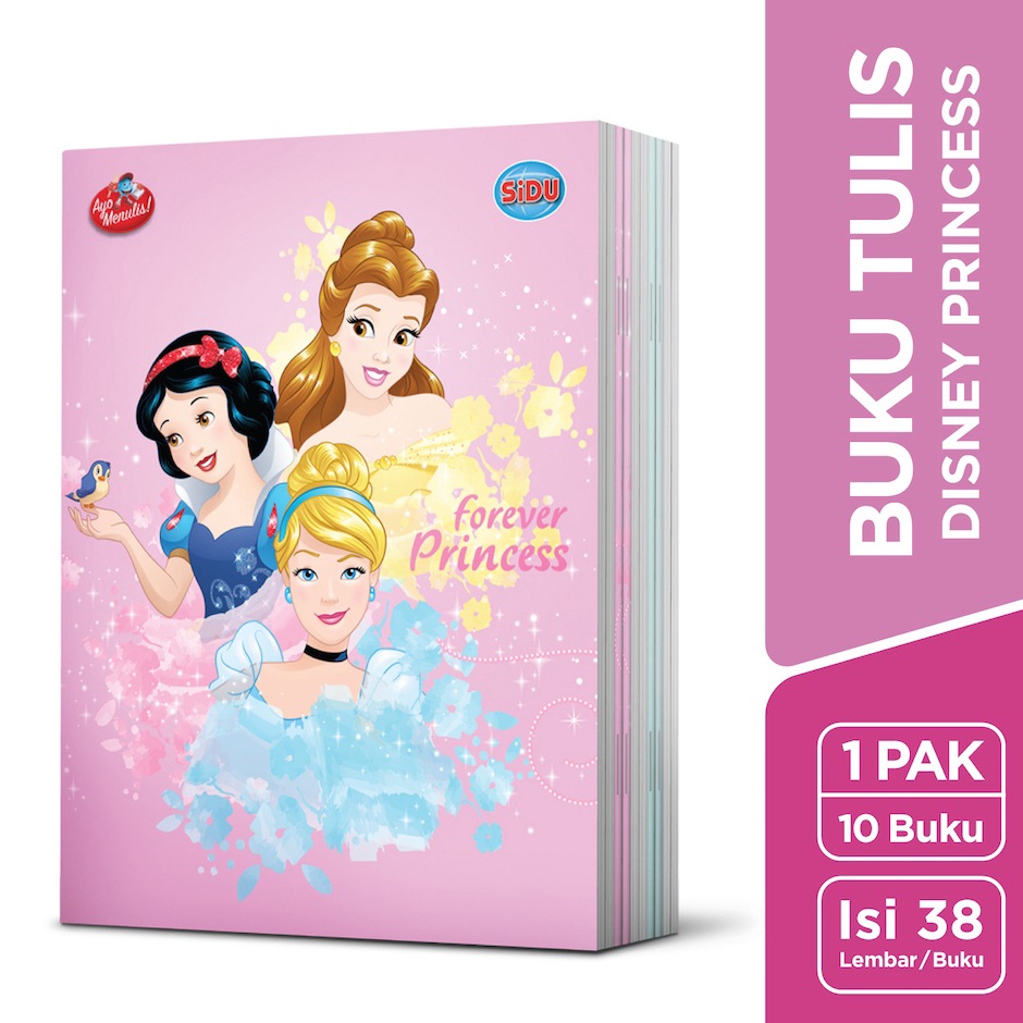 Jual Borong Sekarang SiDU Buku Tulis Disney Princess 38 Lembar 1 buku SDU EB 38 PRI | Shopee ...