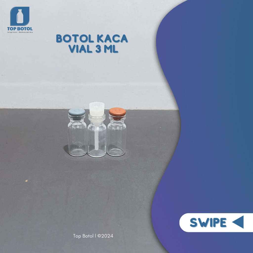 Jual (Paket isi 200pcs) BOTOL TESTER 3ML - BOTOL KACA VIAL 3ML - BOTOL ...